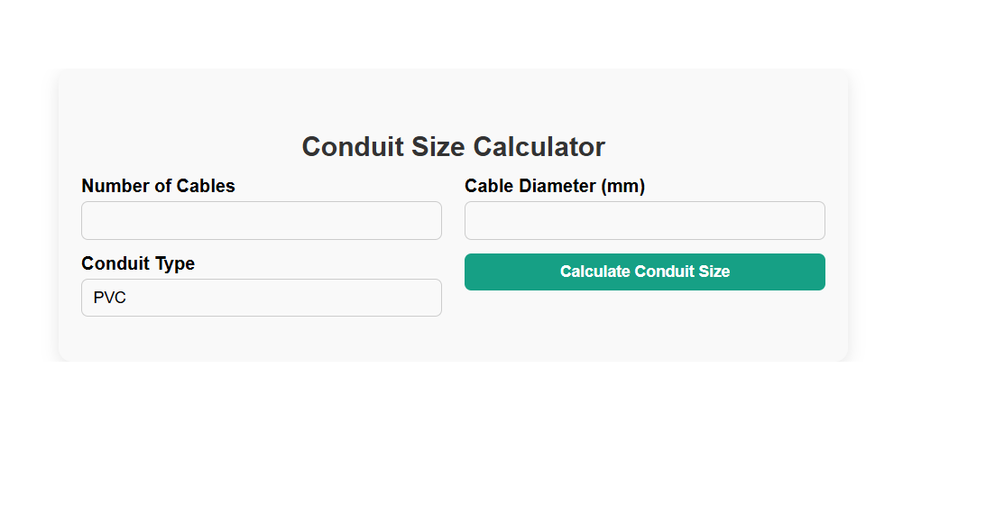 Electrical Conduit Size Calculator (NEC & IEC)